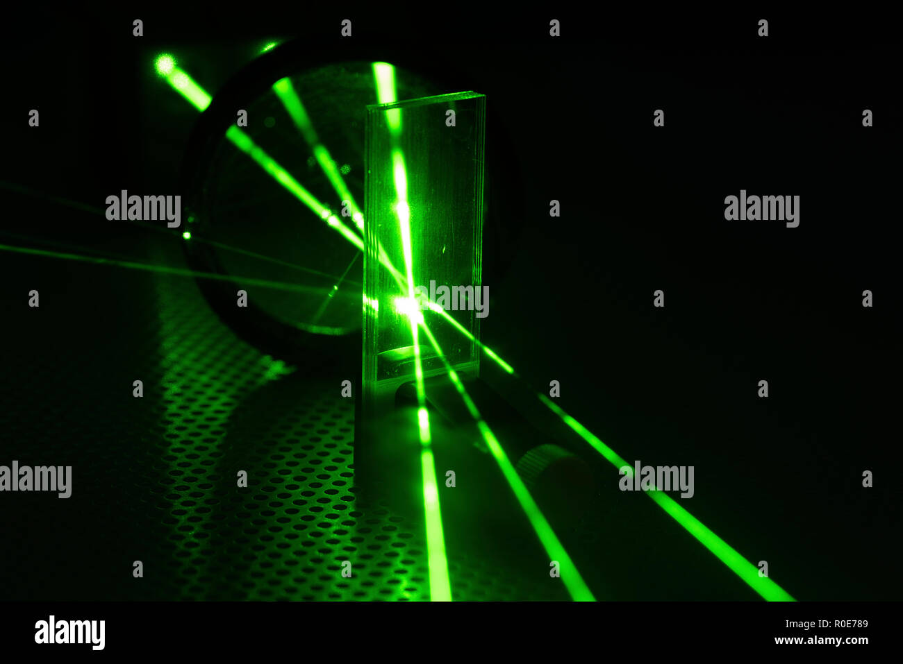 Laser experiment in photonics laboratory Stock Photo - Alamy