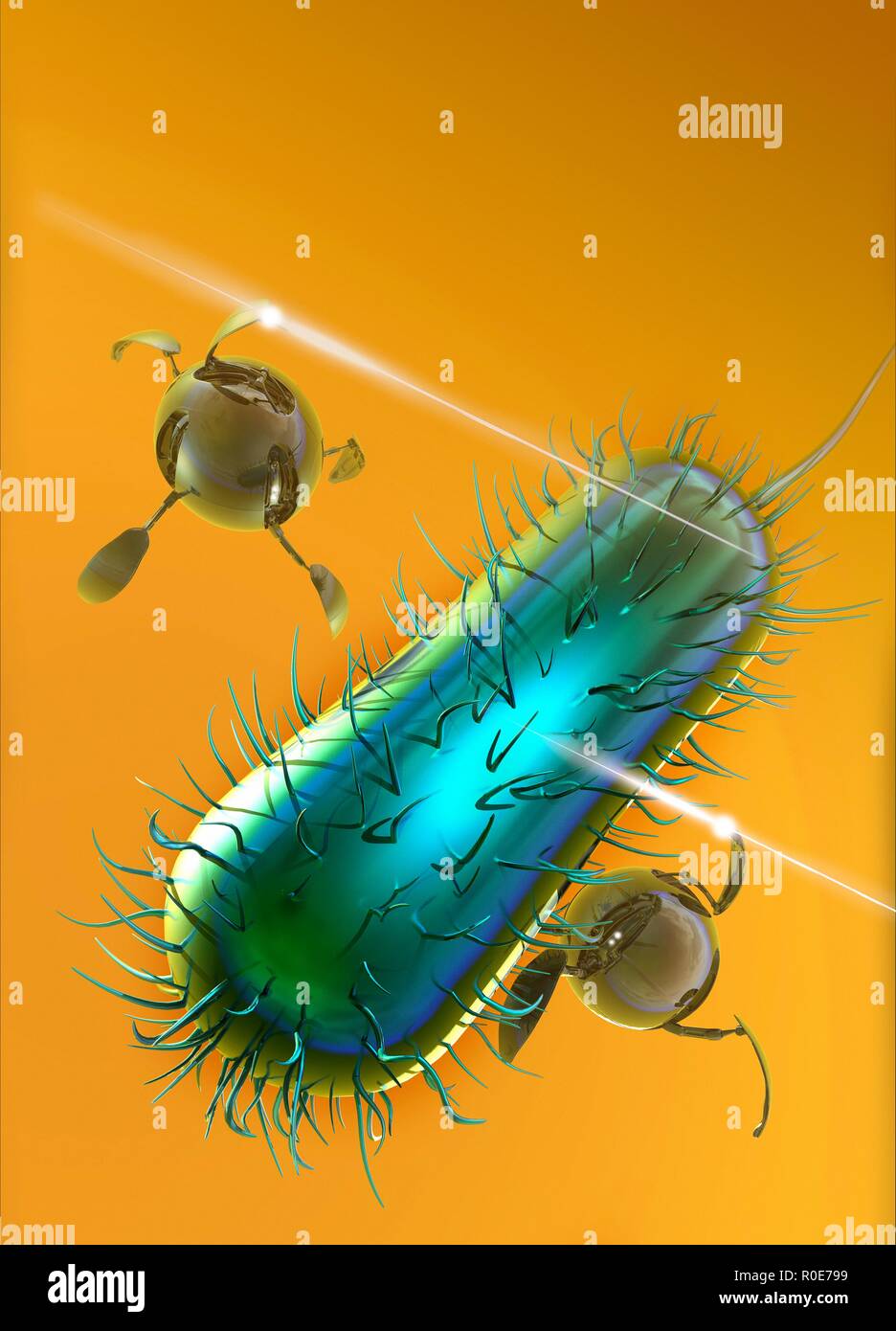 Bacteria and nanobots, illustration Stock Photo - Alamy