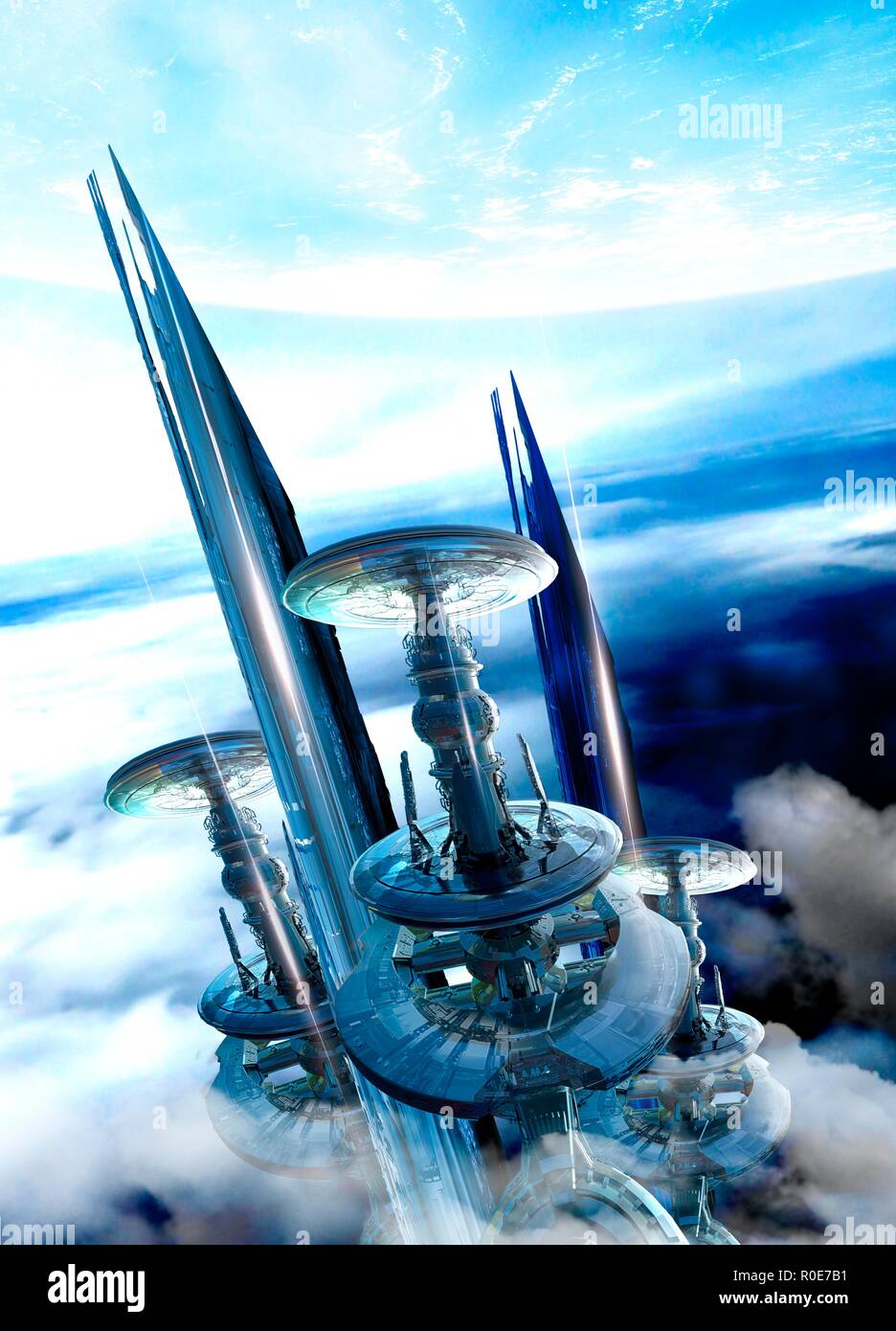 Futuristic planet, illustration Stock Photo - Alamy