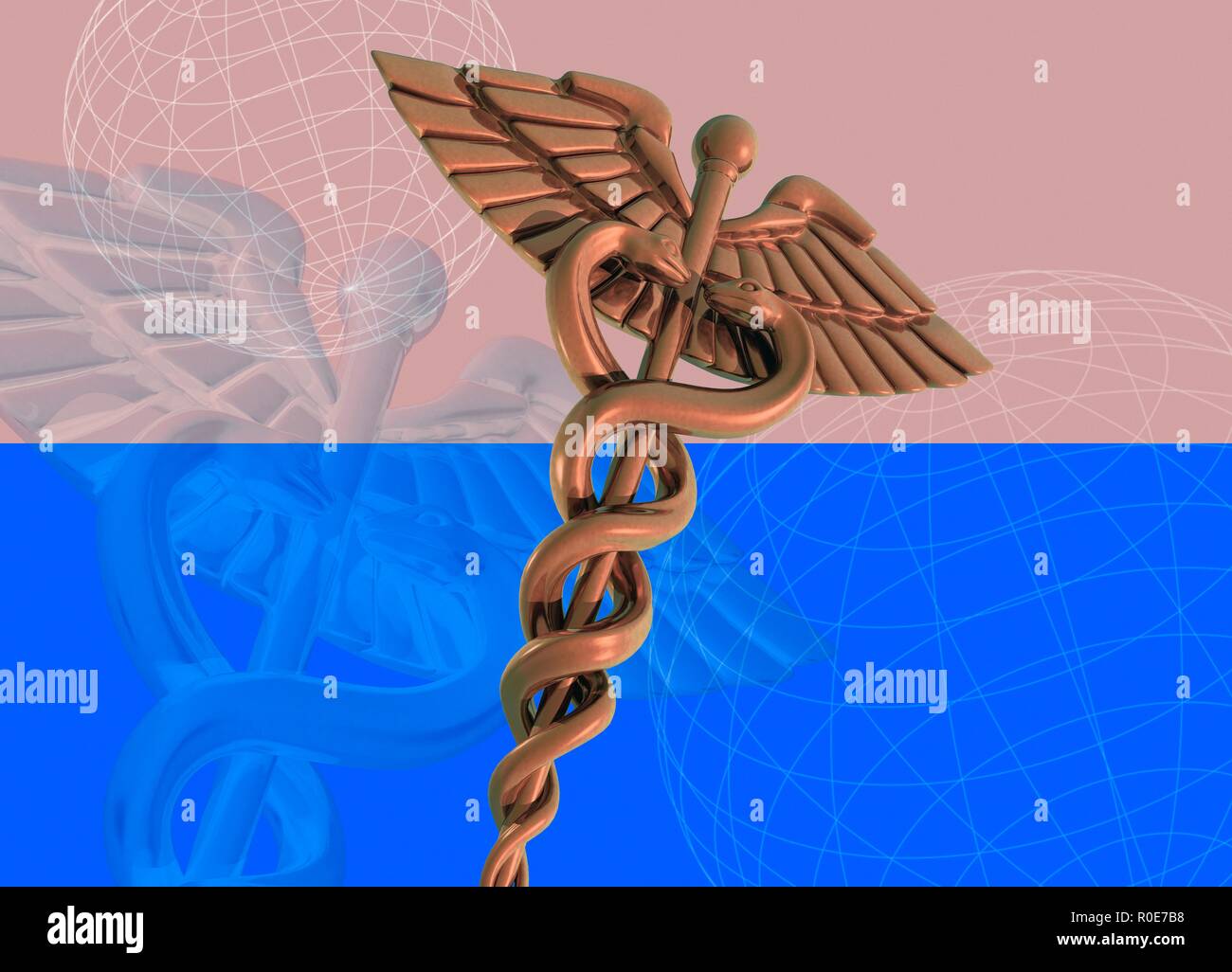 Medical caduceus, illustration Stock Photo - Alamy
