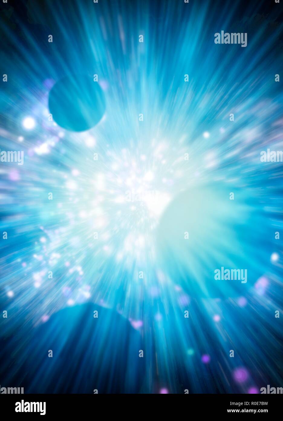 Bright blue lights in space, illustration Stock Photo - Alamy