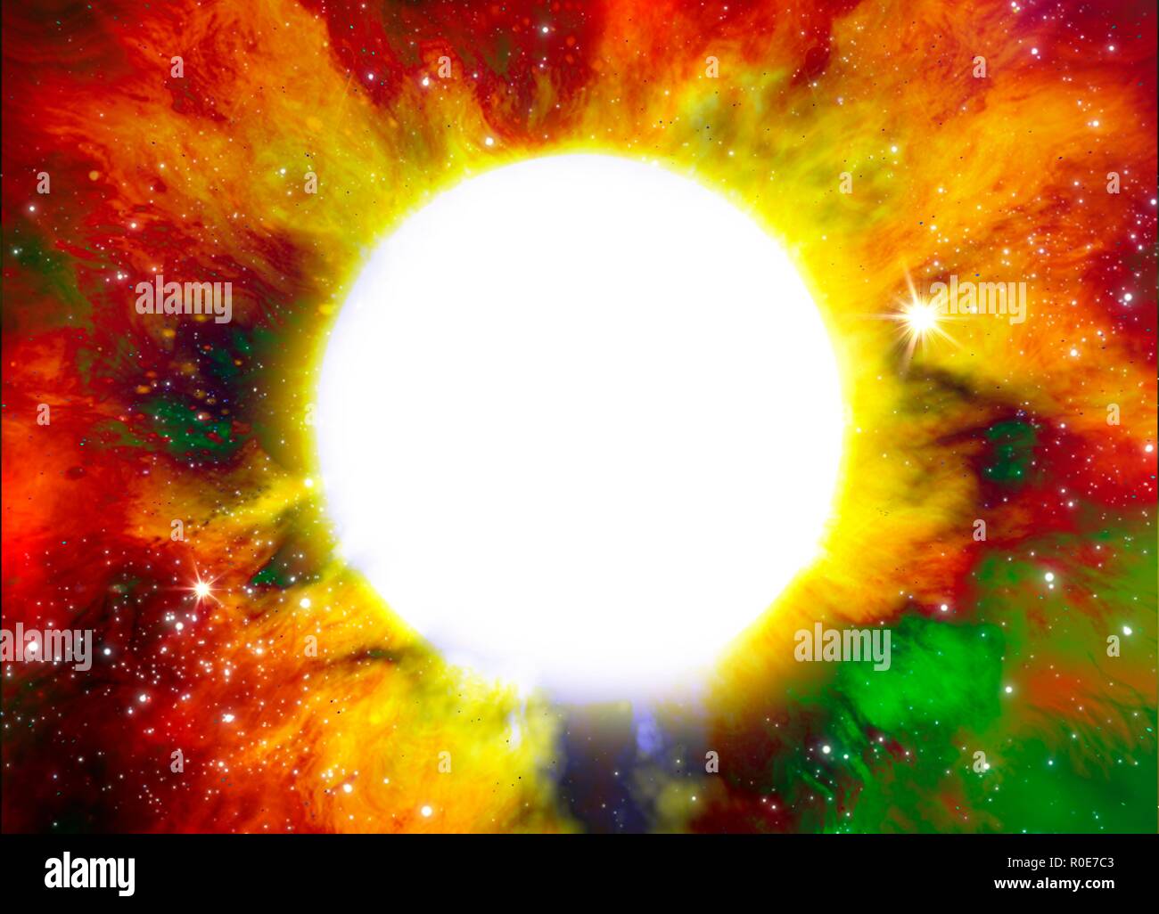 Glowing planet in space, illustration Stock Photo - Alamy