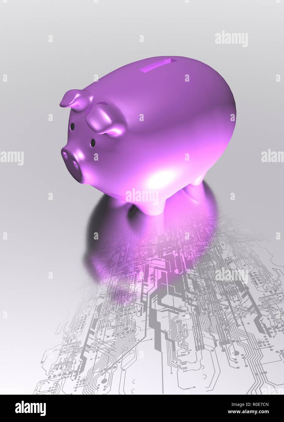 Purple piggy bank hi-res stock photography and images - Alamy
