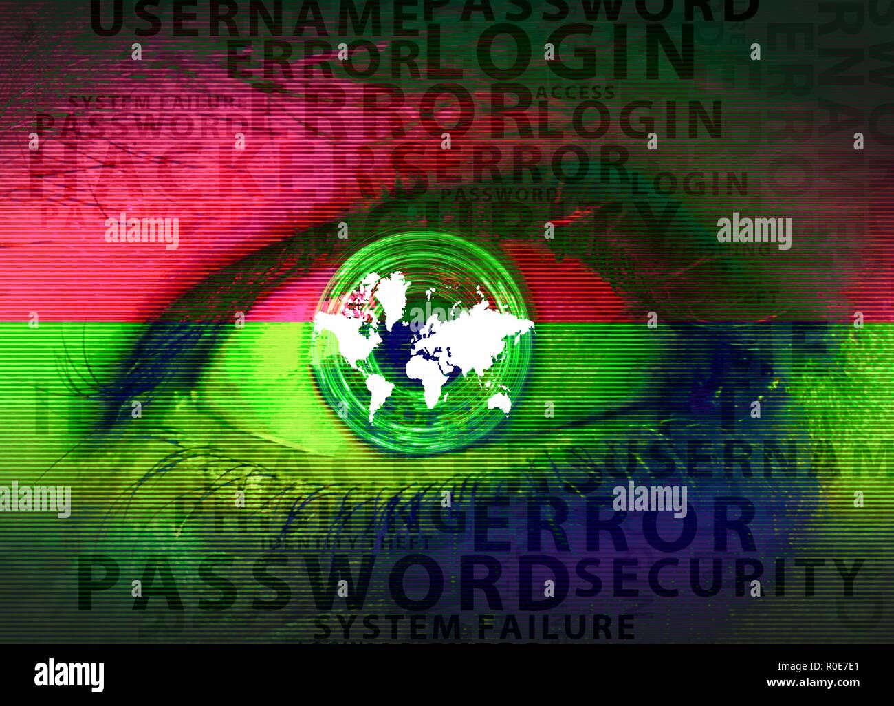 Human eye with globe, conceptual illustration Stock Photo - Alamy