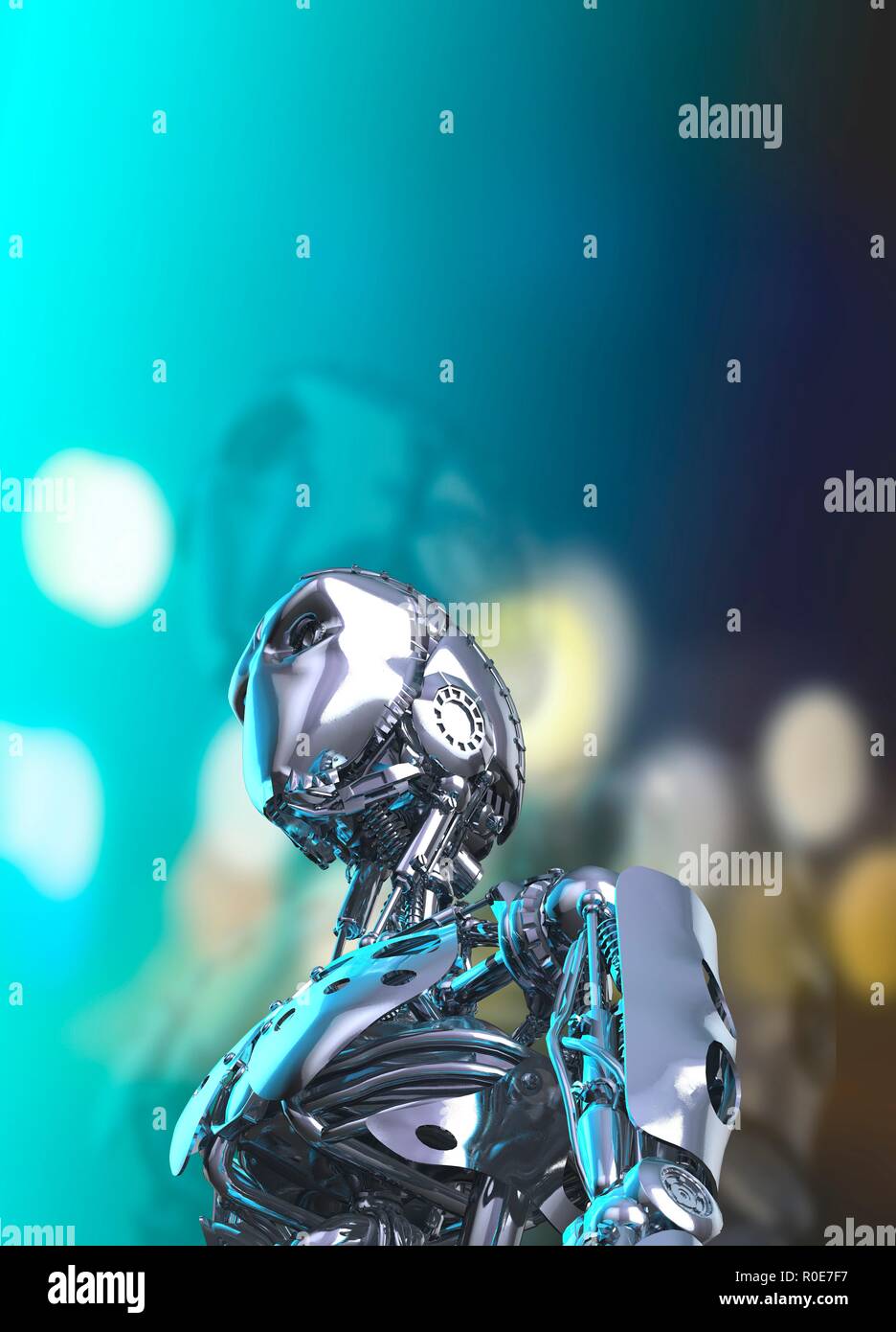 Metallic android, illustration Stock Photo - Alamy