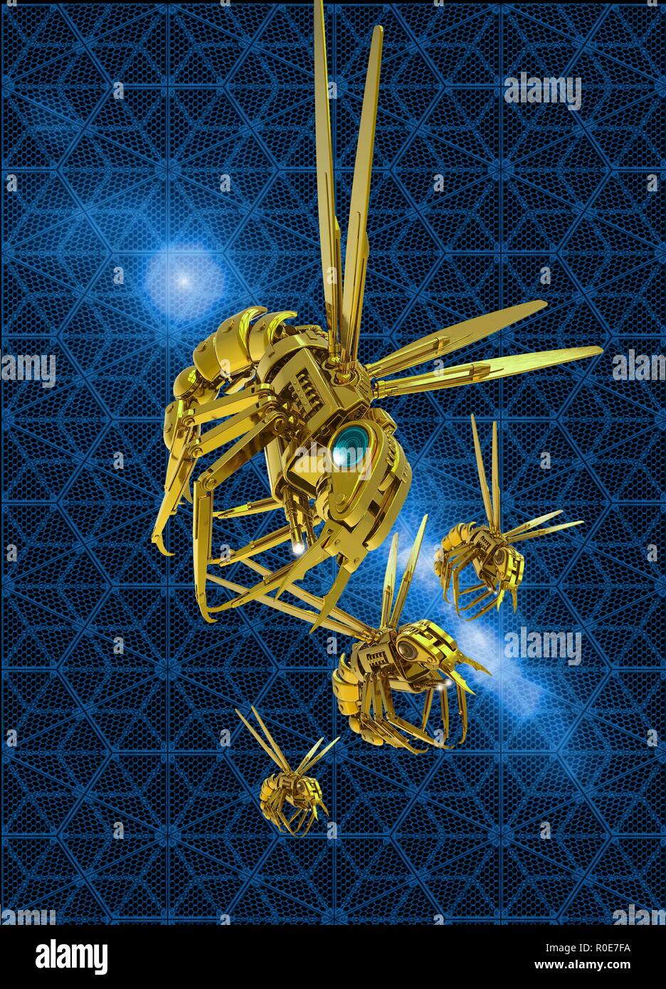Robotic insects flying, illustration Stock Photo - Alamy