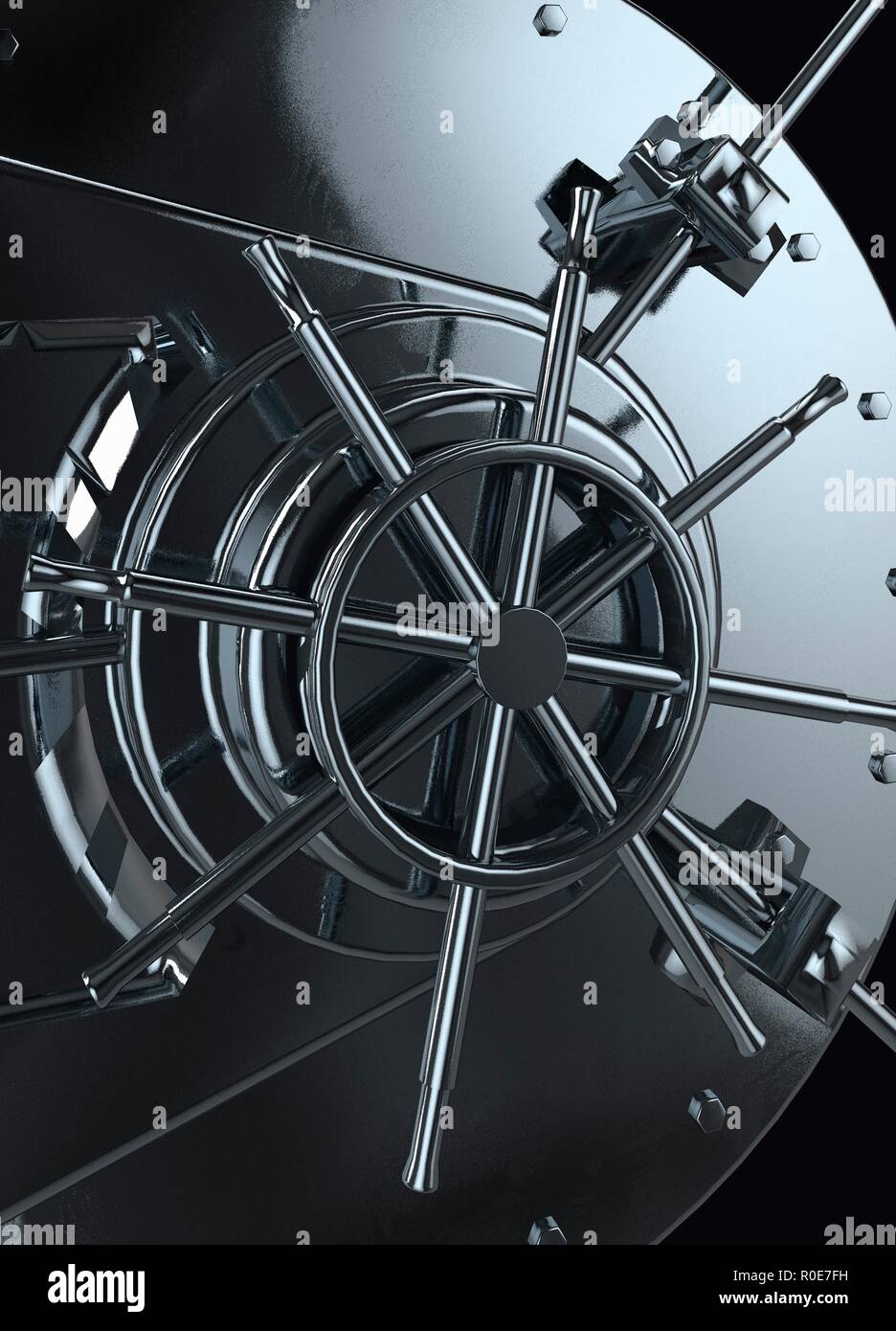 Vault lock, close up illustration Stock Photo - Alamy