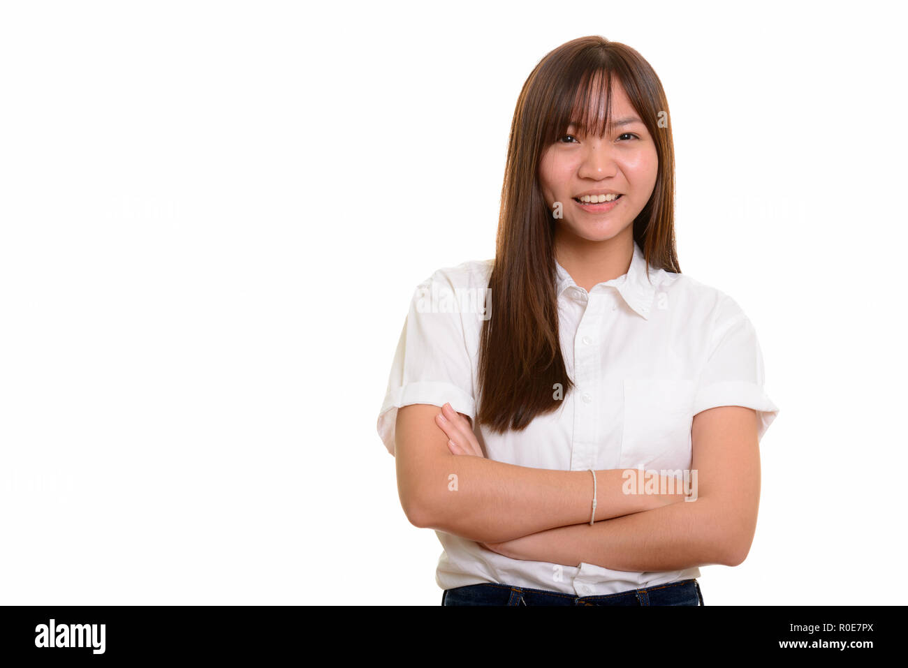 Portrait of young happy Asian teenage girl smiling Stock Photo - Alamy