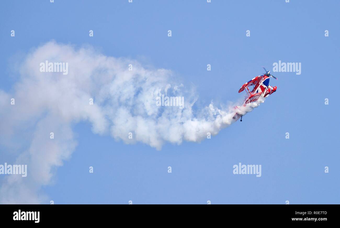 Rich Goodwin performs high energy aerobatic manoeuvres in his Super ...