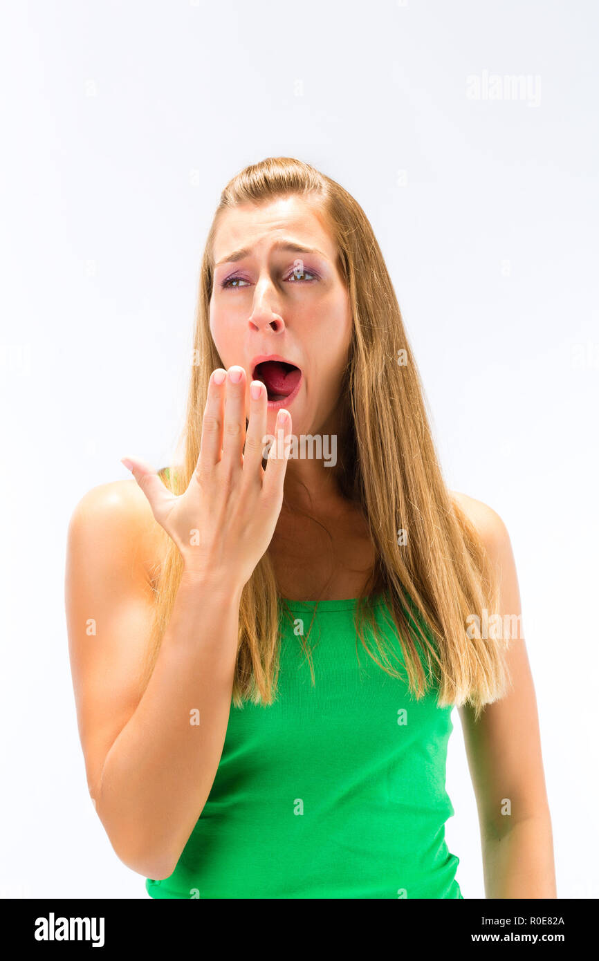Adult yawning with open mouth hi-res stock photography and images - Alamy