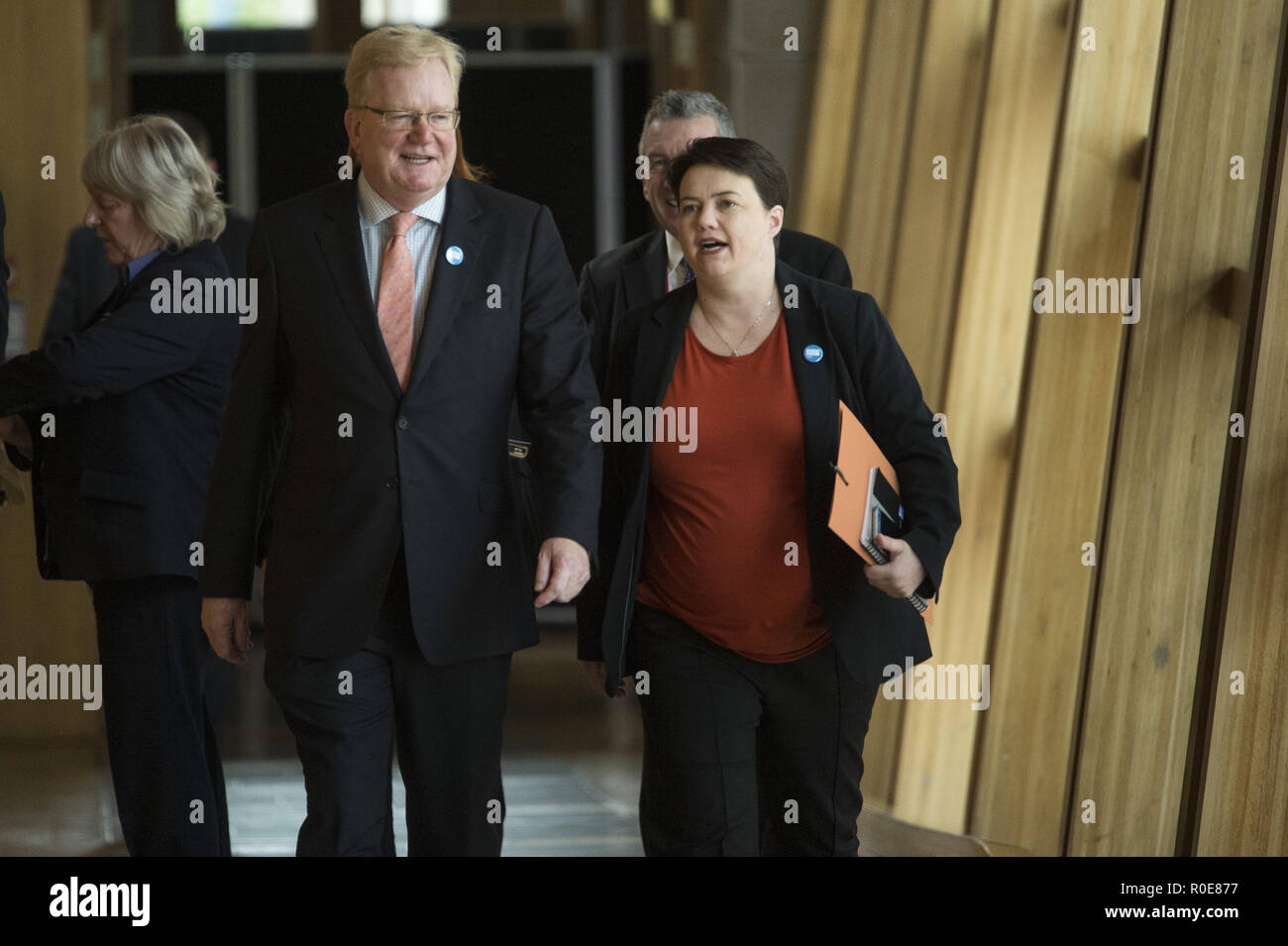 Politicians attend the Scottish First Minister's Questions at Holyrood ...