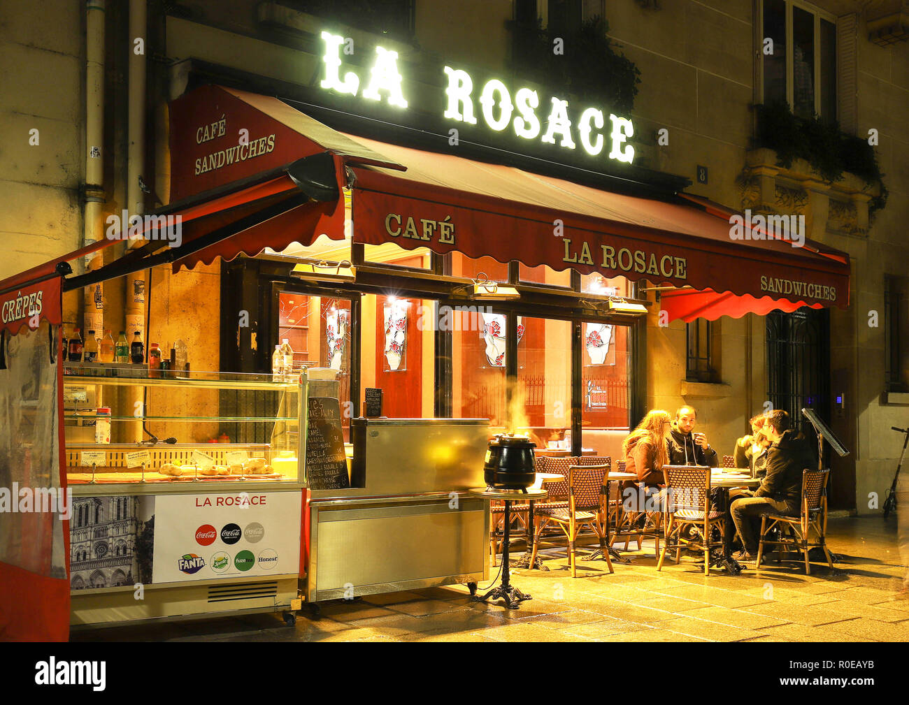 La Rosace is a typical Parisian cafe located near Notre Dame cathedral ...