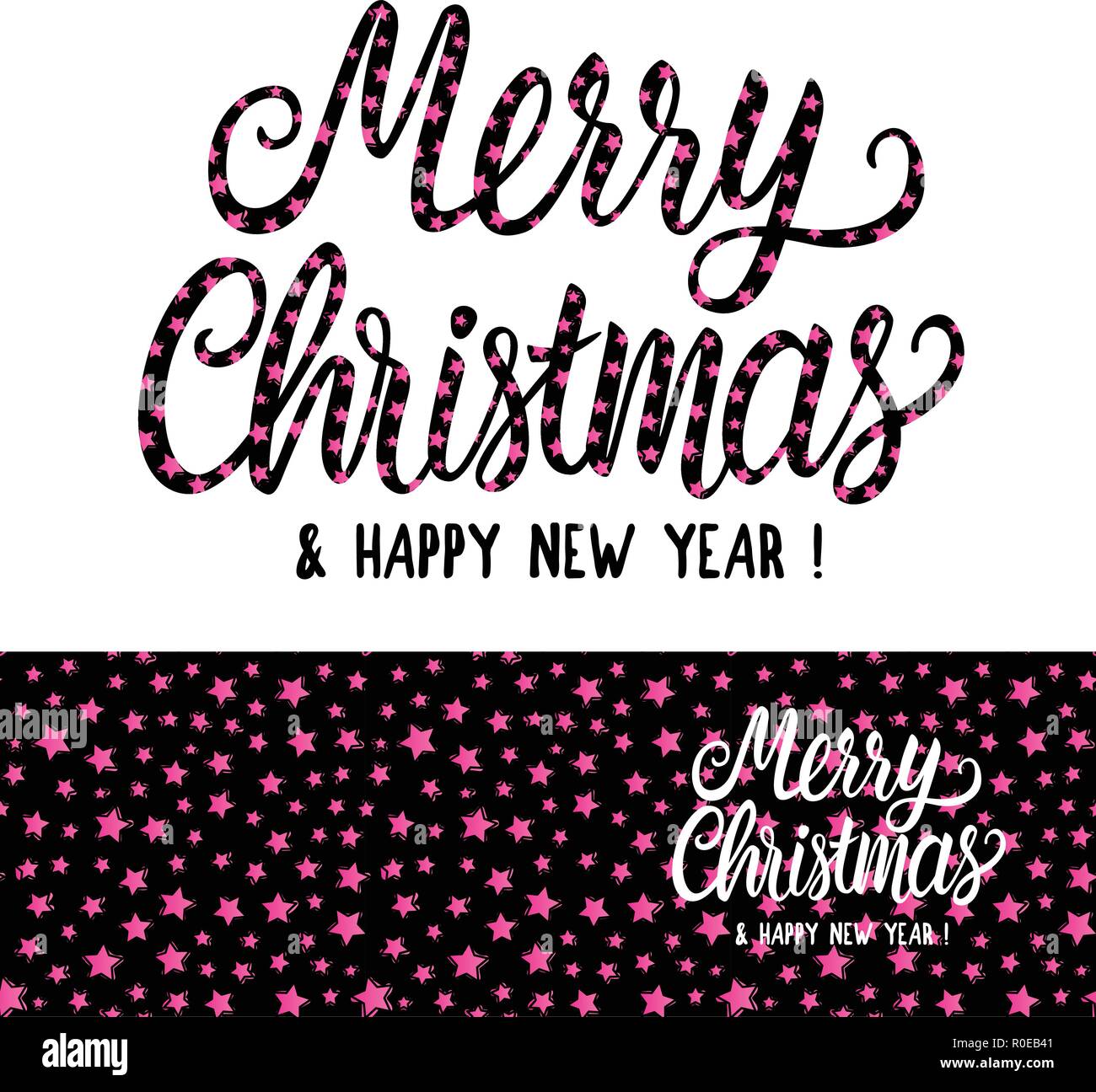 Inscription Merry Christmas Lettering and seamless pattern texture ...