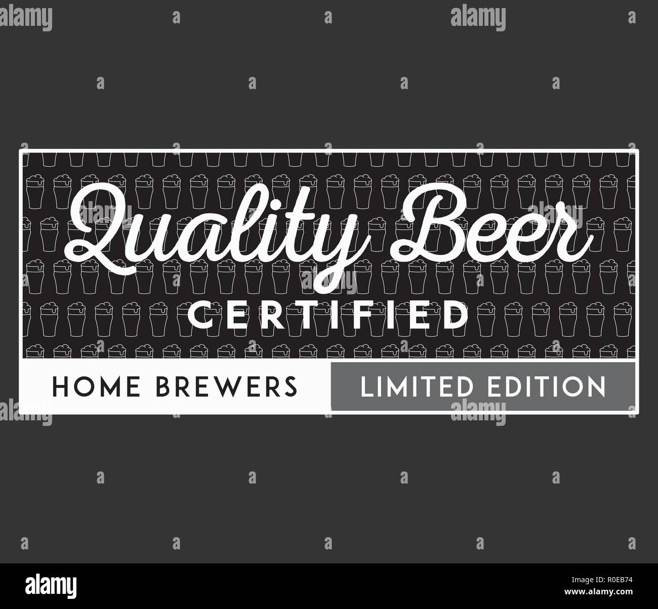 Beer quality certified limited edition white on black is a vector ...