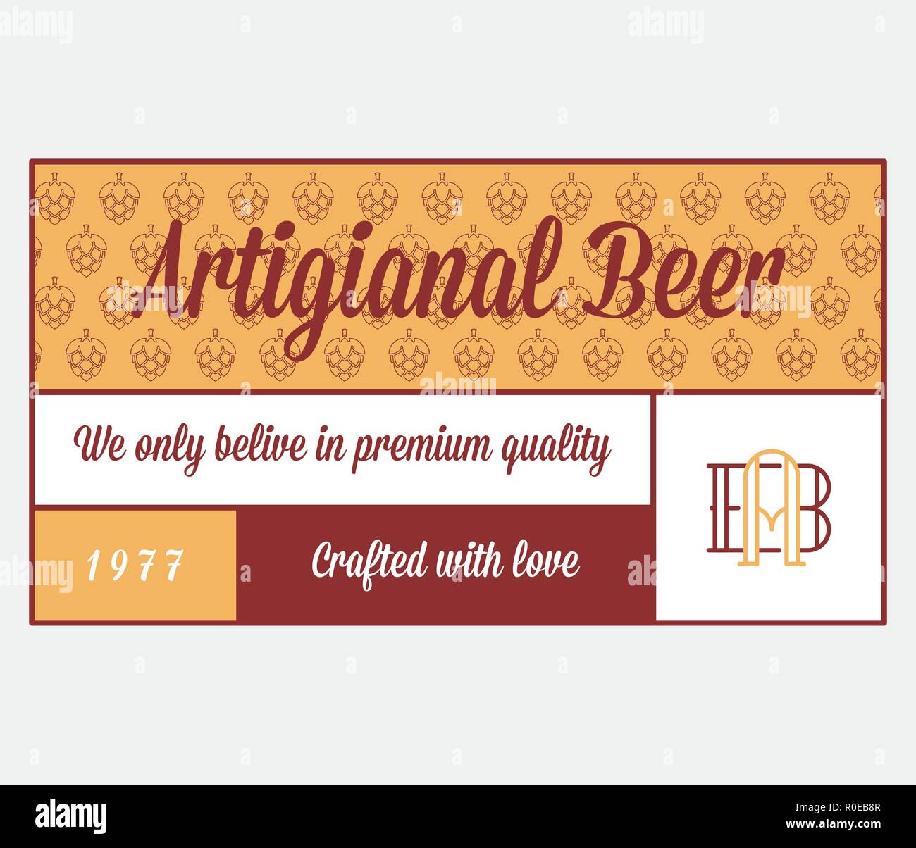 Beer crafted with pure love is a vector illustration about drinking ...