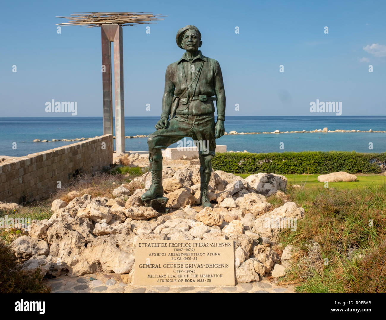 The Statue of General George Grivas-Dhigenis leader of the liberation ...
