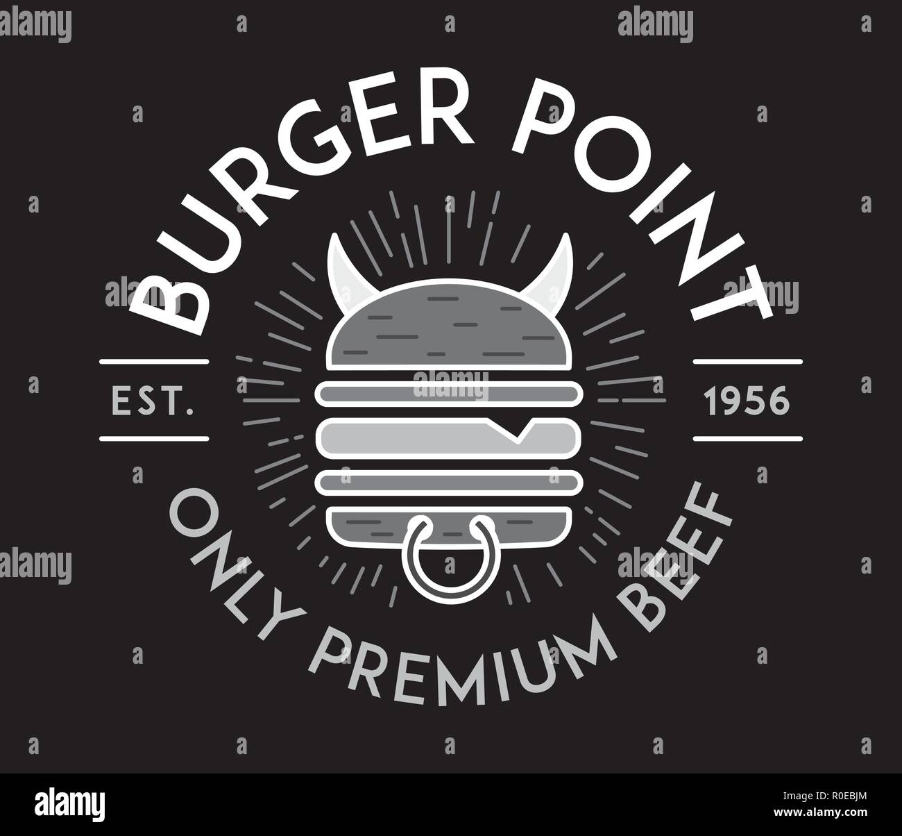 Burgers point white on black is a vector illustration about street food ...