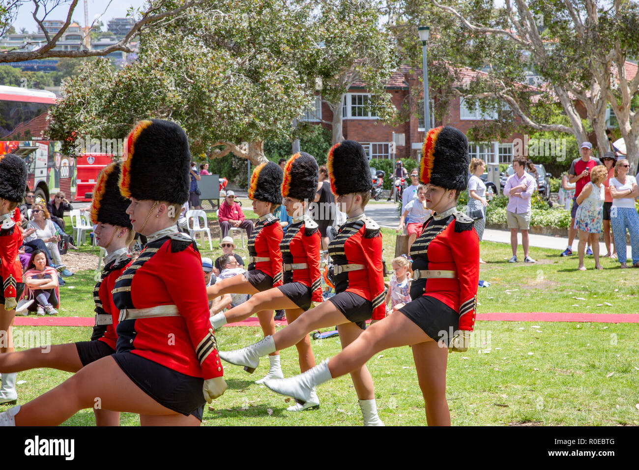 Balmoral Beach, NSW Fire and Rescue Band and Marching team perform at ...