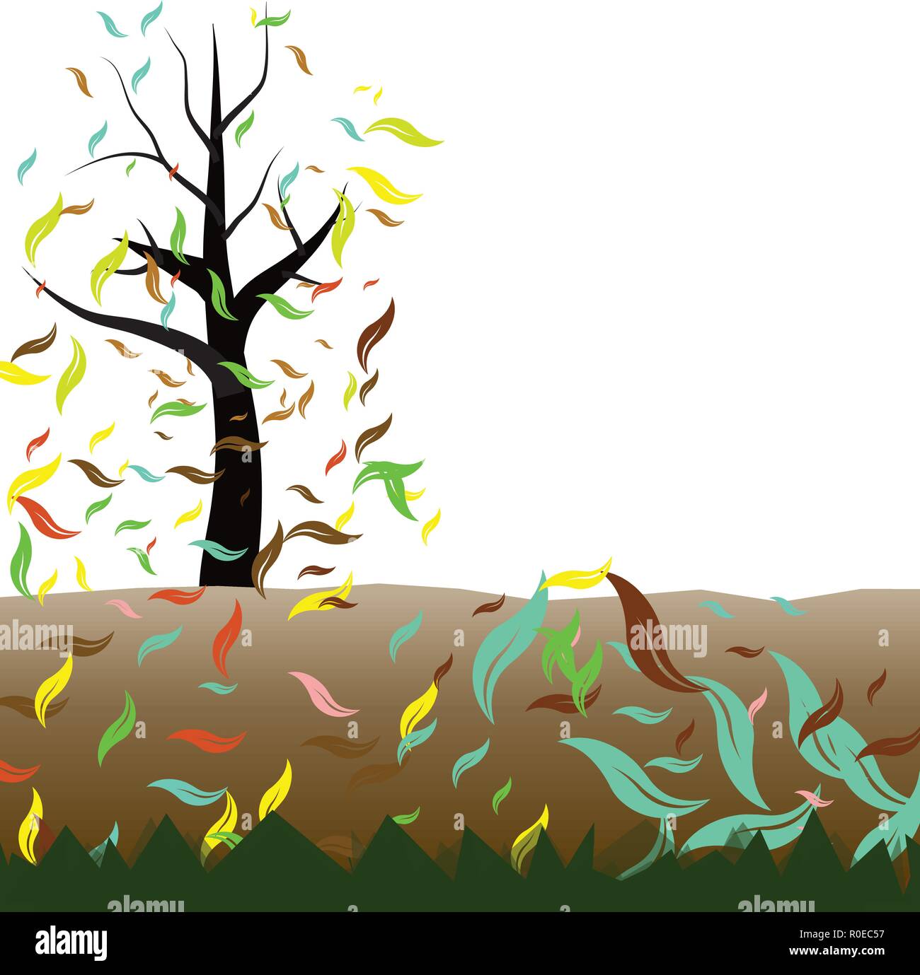 autumn tree background vector ESP 10 Stock Vector Image & Art - Alamy