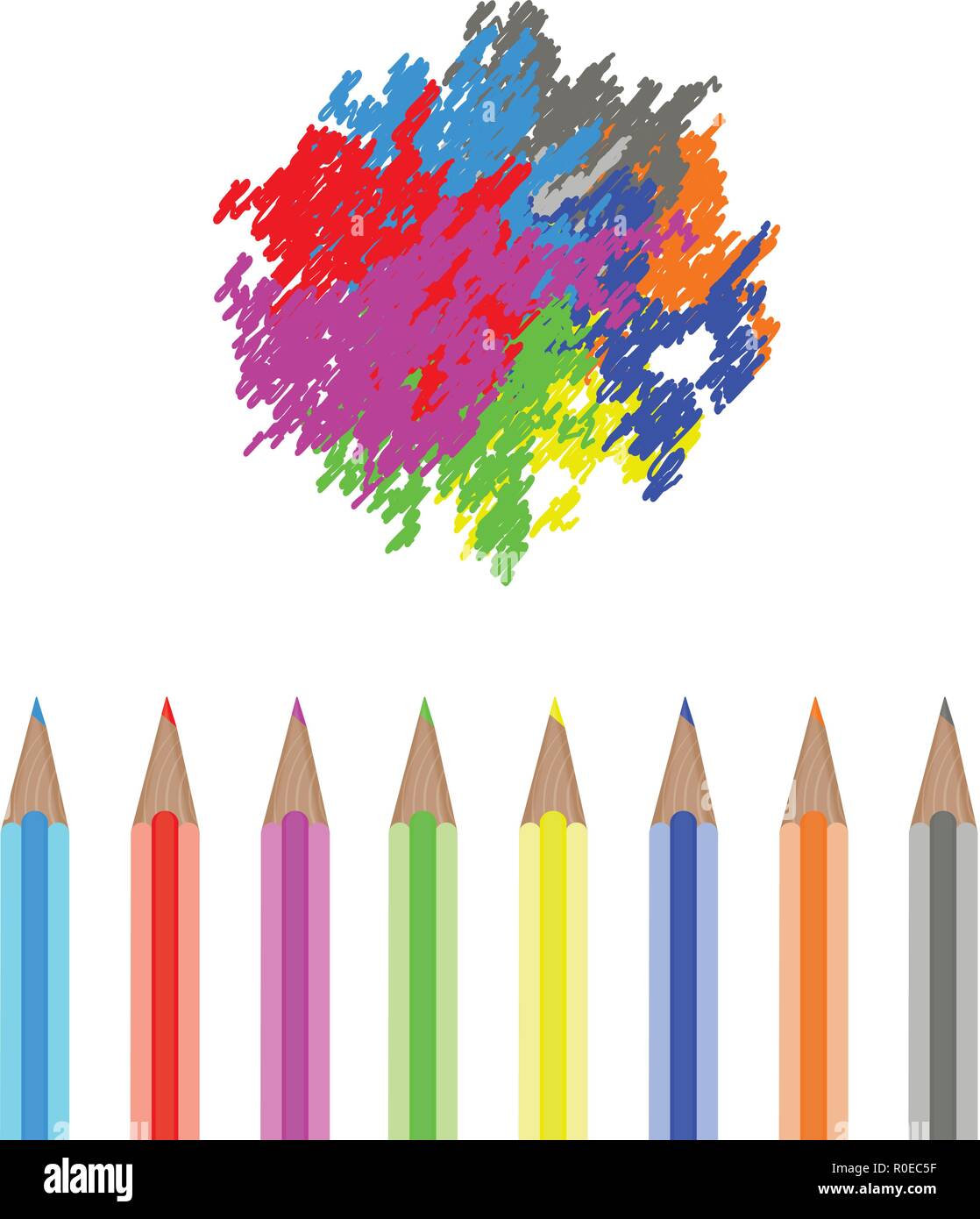 color pens on white background Stock Vector Image & Art - Alamy
