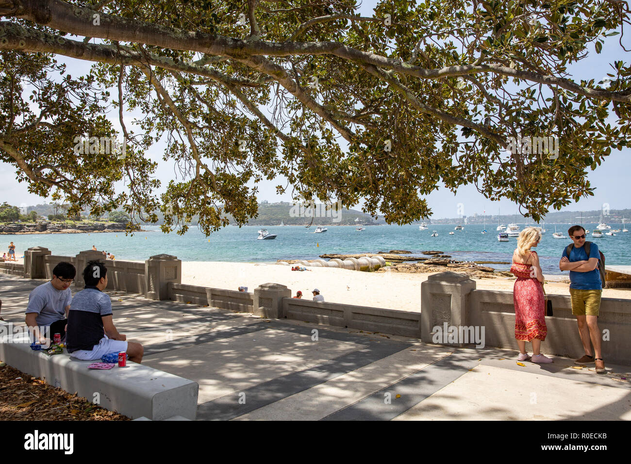 Balmoral beach and reserve on Sydney northern beaches,New South Wales ...