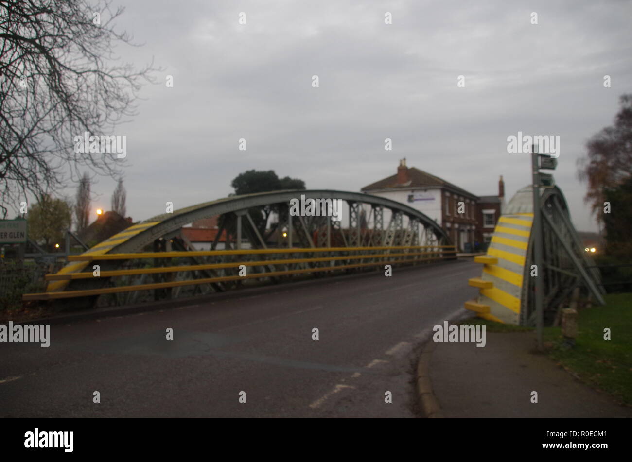 Bridge over the river Glen.@ Surfleet . sea flood defence dyke. The ...