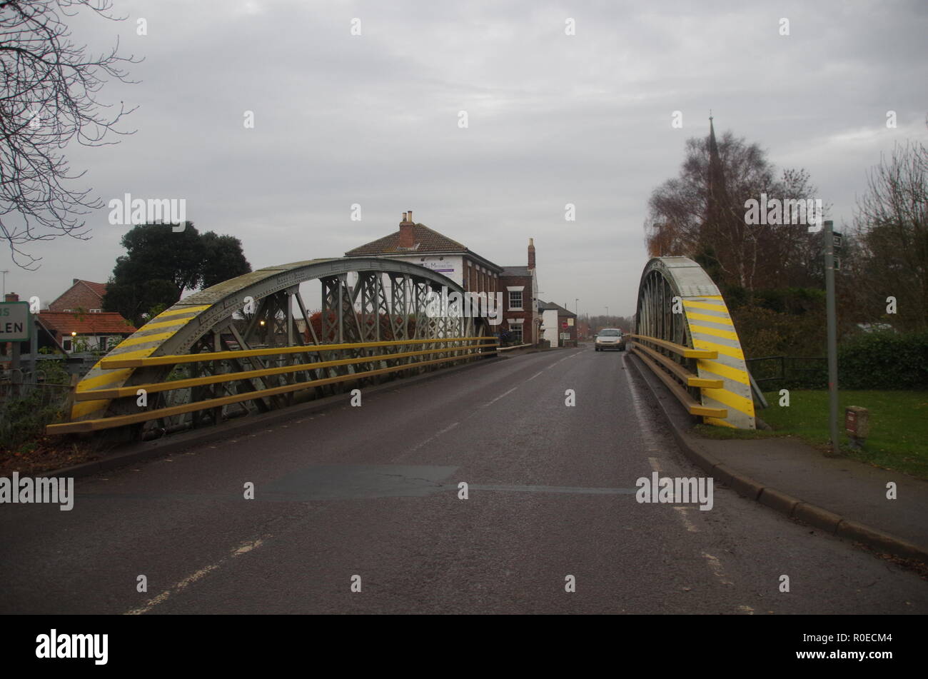 Bridge over the river Glen.@ Surfleet . sea flood defence dyke. The ...