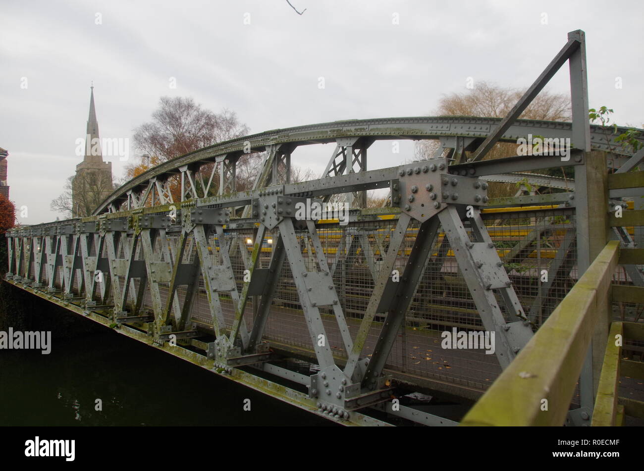 Bridge over the river Glen.@ Surfleet . sea flood defence dyke. The ...