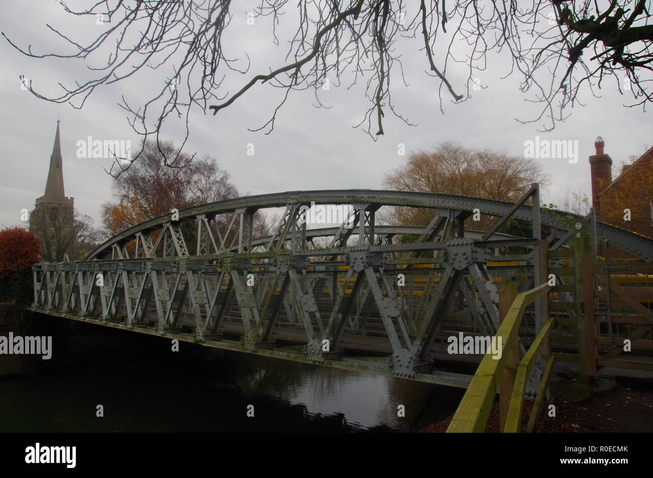 Bridge over the river Glen.@ Surfleet . sea flood defence dyke. The ...