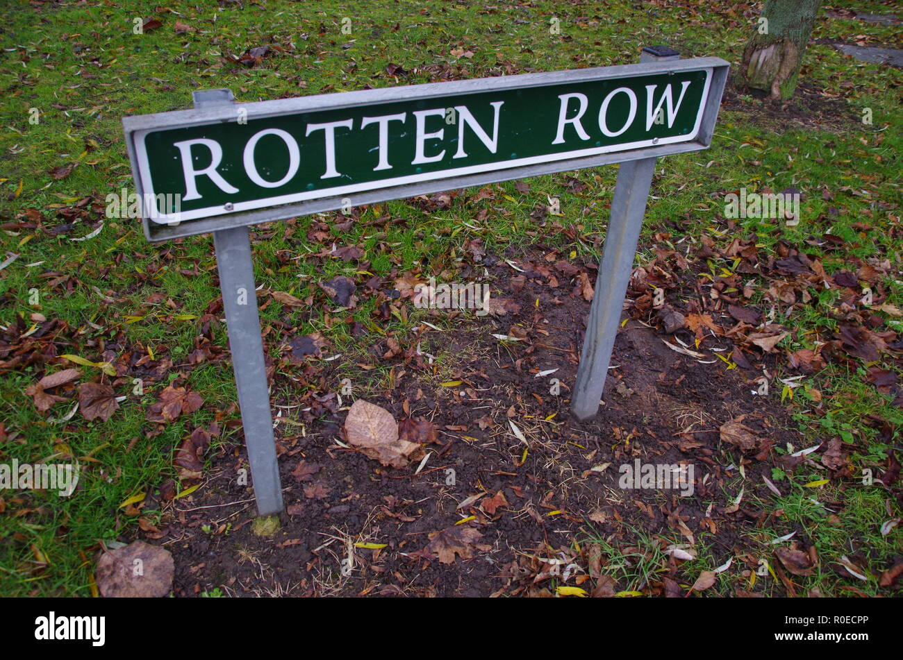 Rotten row street sign. The Macmillan Way. Lincolnshire. East Midlands ...