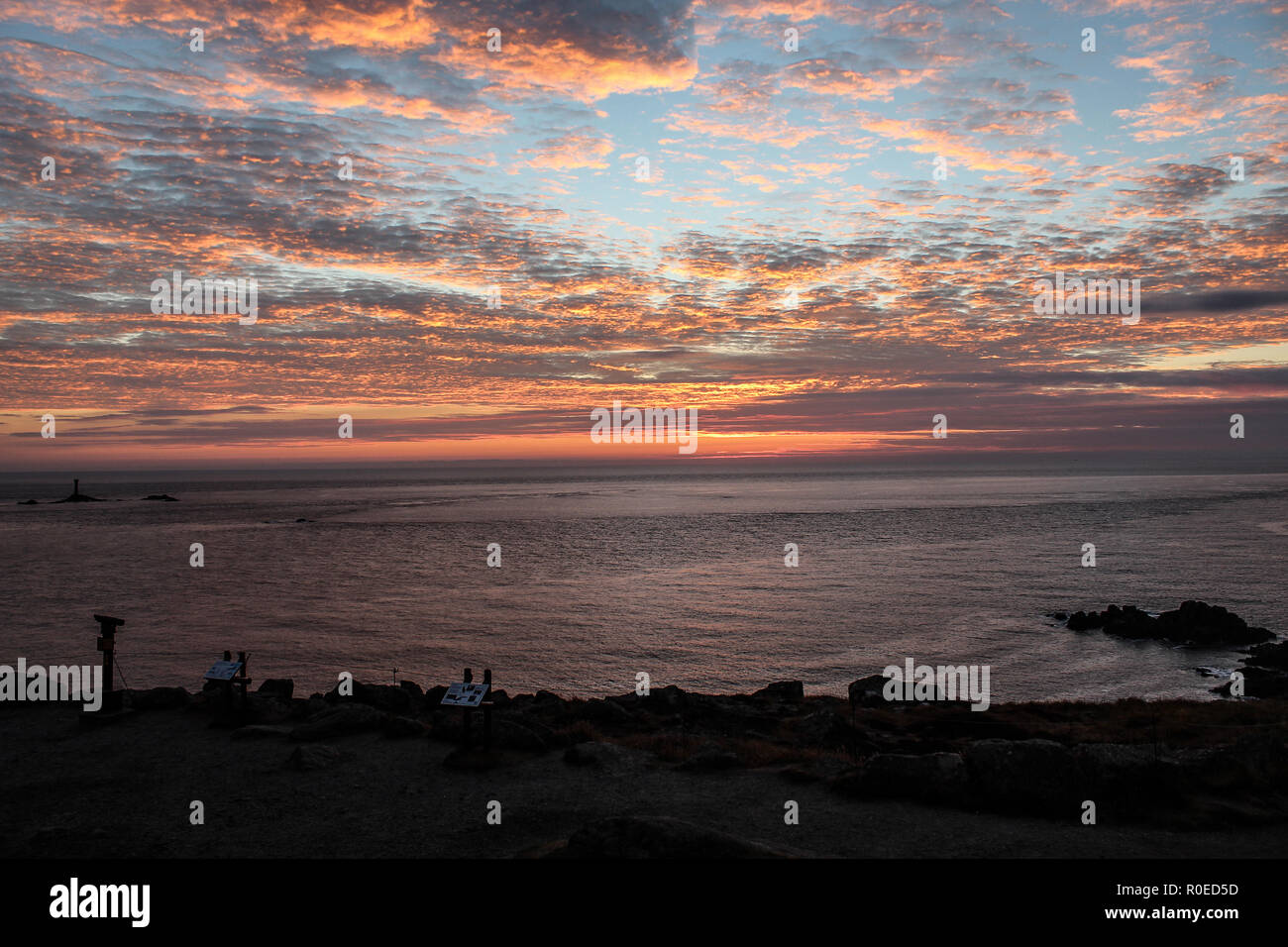 Sunset Land's End Cornwall UK Stock Photo - Alamy