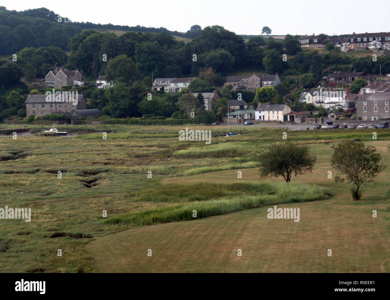 CARMARTHENSHIRE; LAUGHARNE; THE VILLAGE Stock Photo - Alamy