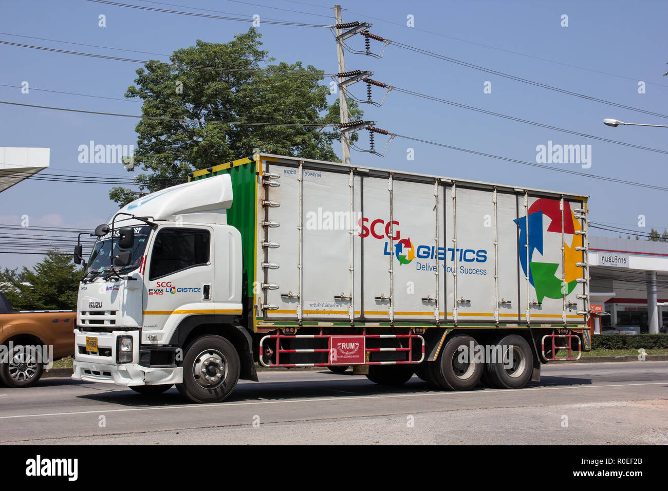 Chiangmai, Thailand - October 5 2018: Container truck of SCG Logistics ...