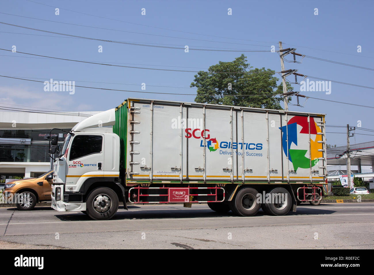 Chiangmai, Thailand - October 5 2018: Container truck of SCG Logistics ...