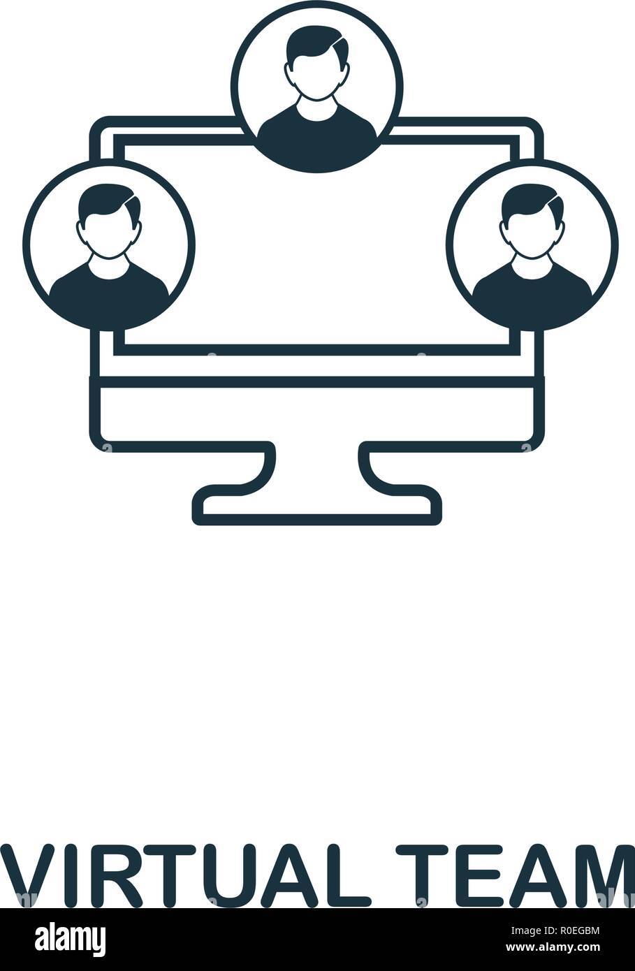 Virtual Team outline icon. Premium style design from project management ...