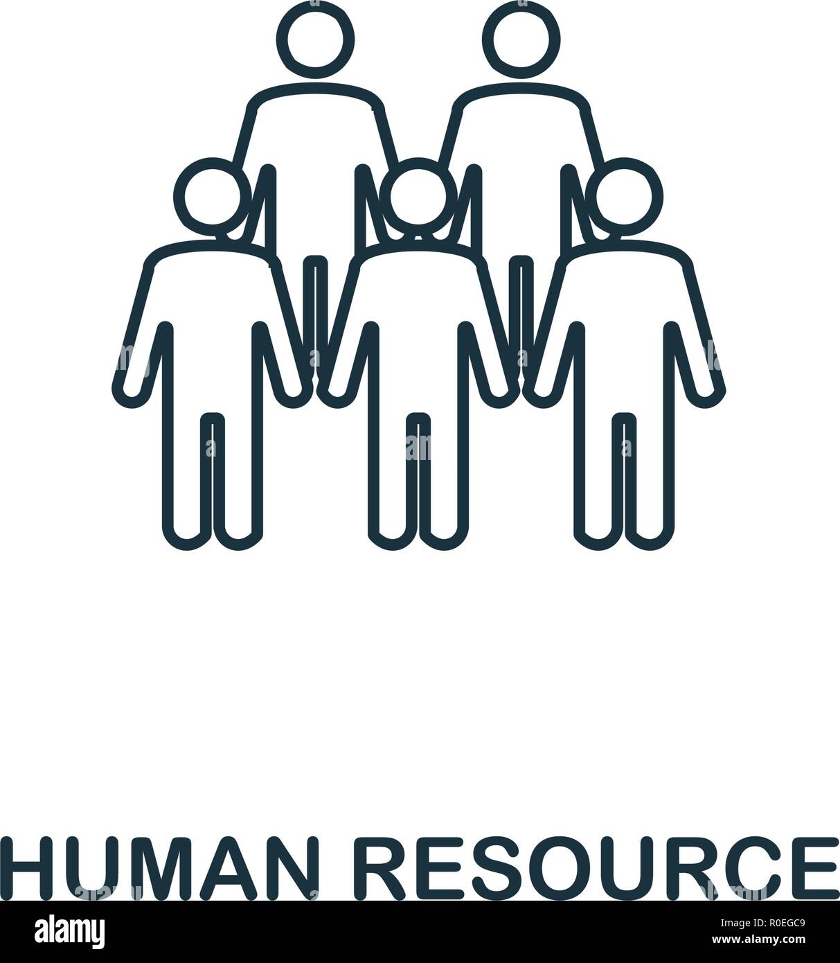Human Resource outline icon. Premium style design from project ...