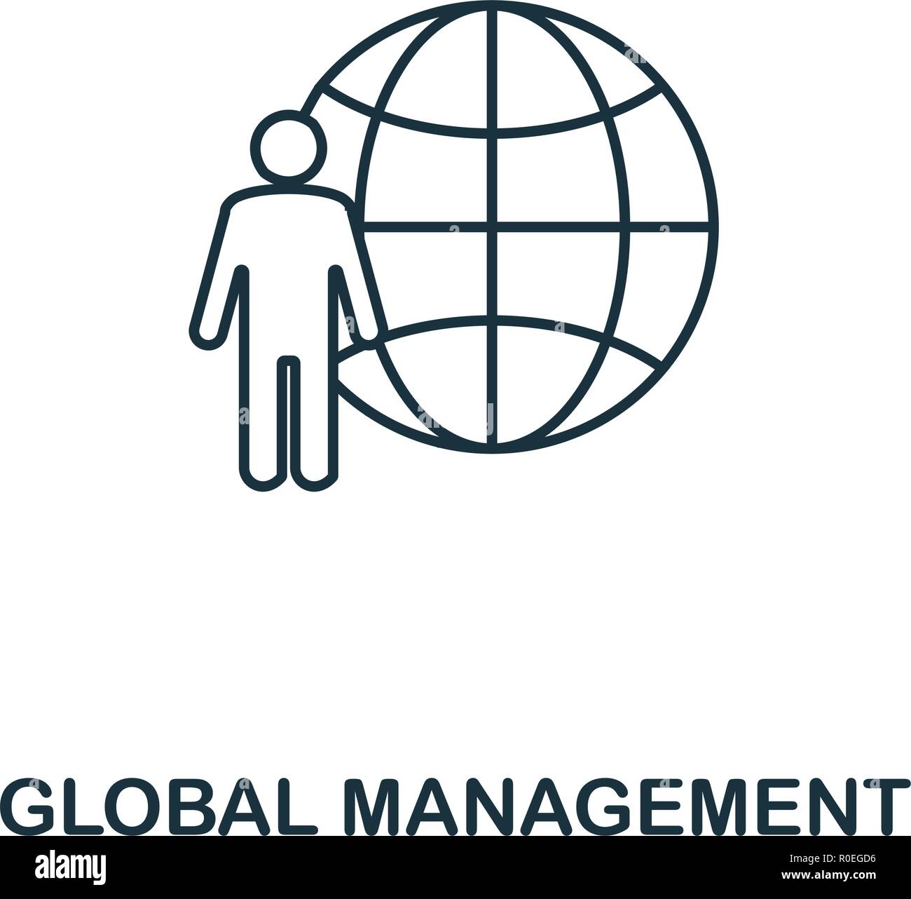 Global Management outline icon. Premium style design from project ...
