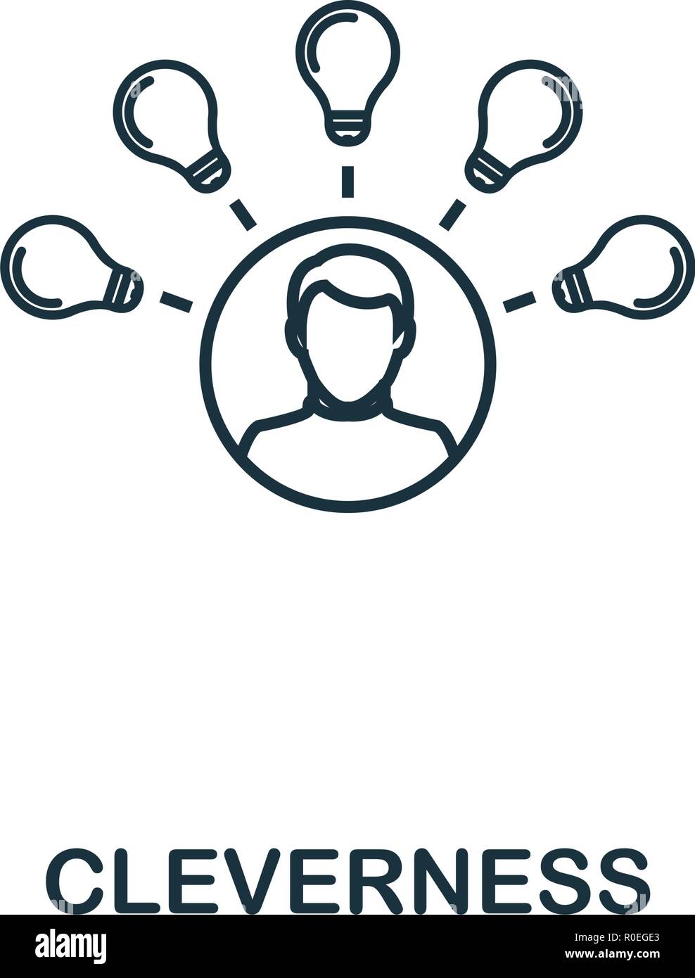 Cleverness outline icon. Premium style design from project management ...