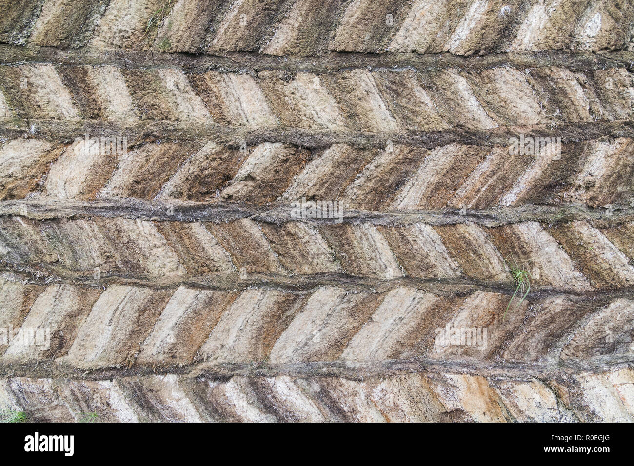 Detail of traditional Icelandic turf houses in Glaumbaer folk heritage ...