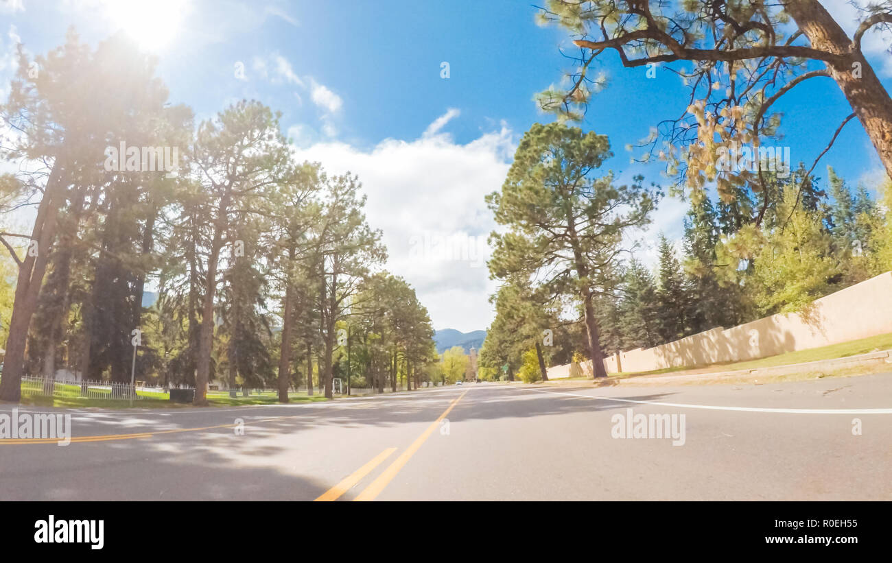Driving through upscale residential neighborhood of Colorado Springs in ...