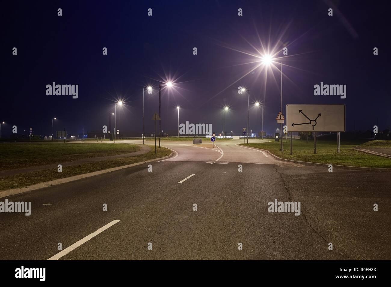 Road at night Stock Photo - Alamy