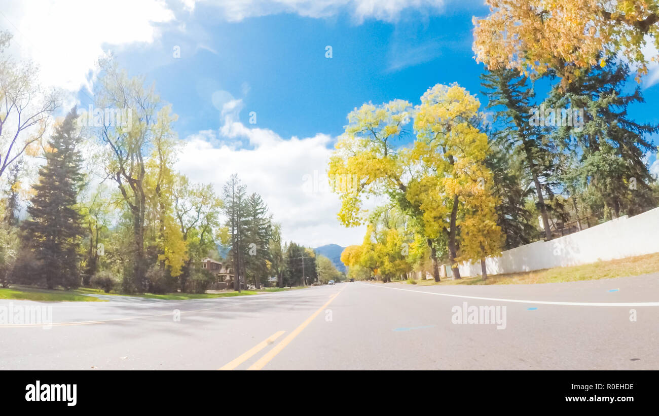 Driving through upscale residential neighborhood of Colorado Springs in ...