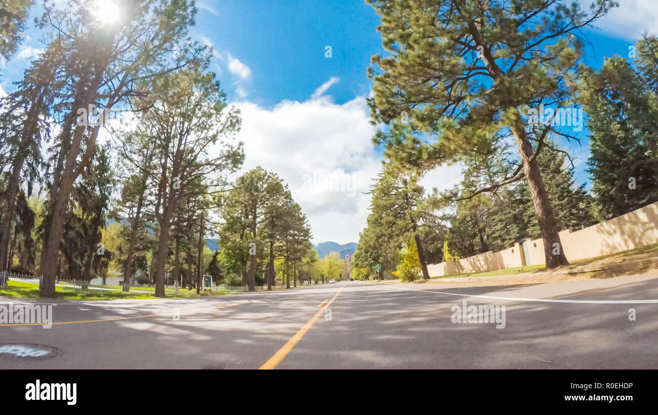 Driving through upscale residential neighborhood of Colorado Springs in ...