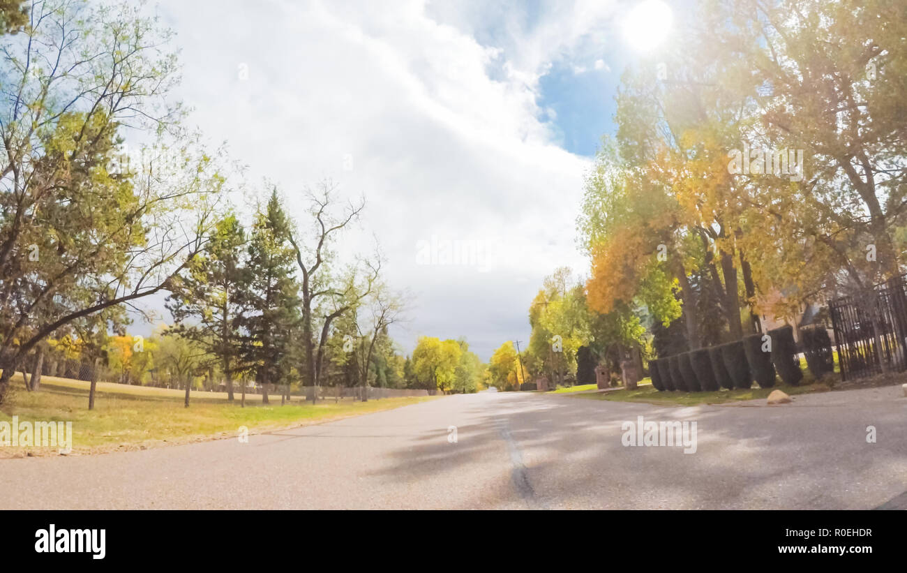Driving through upscale residential neighborhood of Colorado Springs in ...