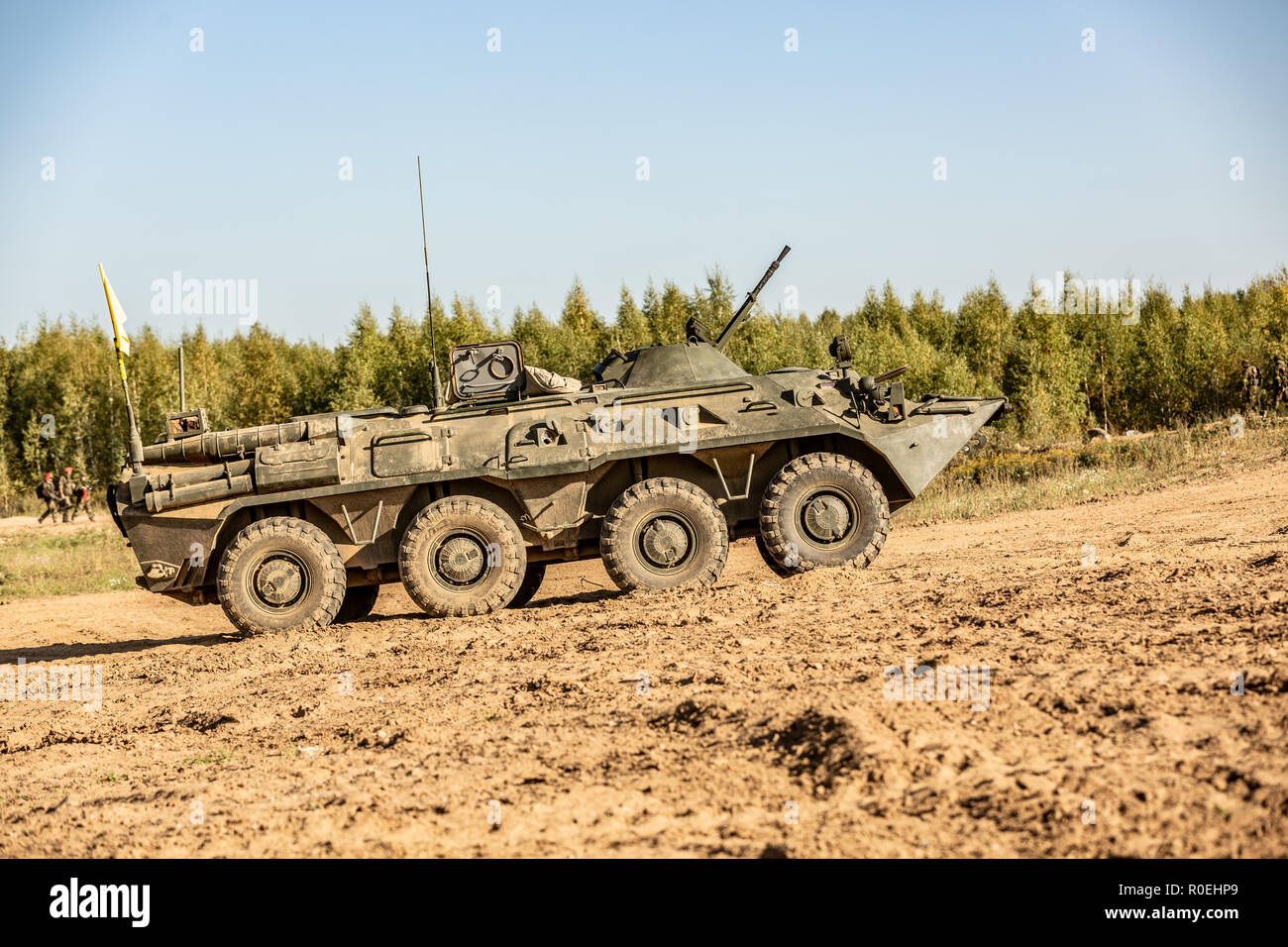 group of soldiers on tanks on the Outdoor on army exercises. war, army ...