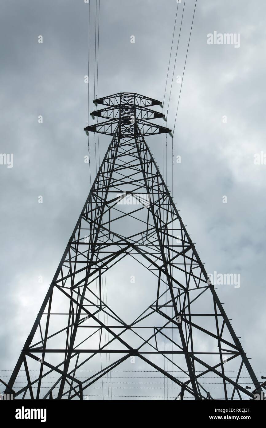 Electric power lines Stock Photo - Alamy