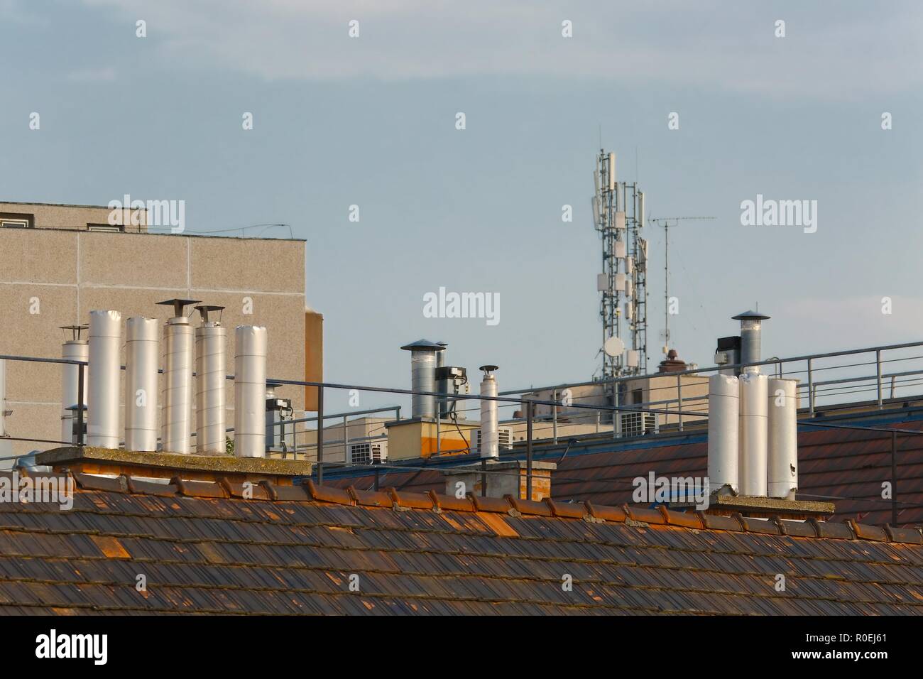Roofs and chimneys Stock Photo - Alamy