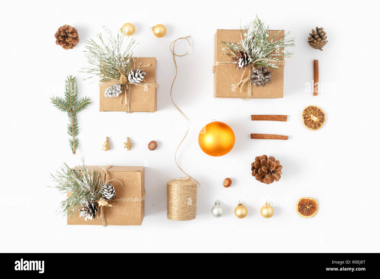 Christmas flat lay pattern Cut Out Stock Images & Pictures - Alamy
