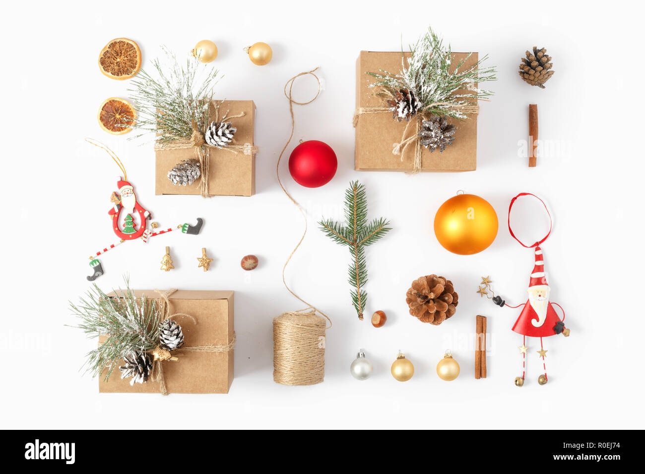 Christmas flat lay pattern Cut Out Stock Images & Pictures - Alamy