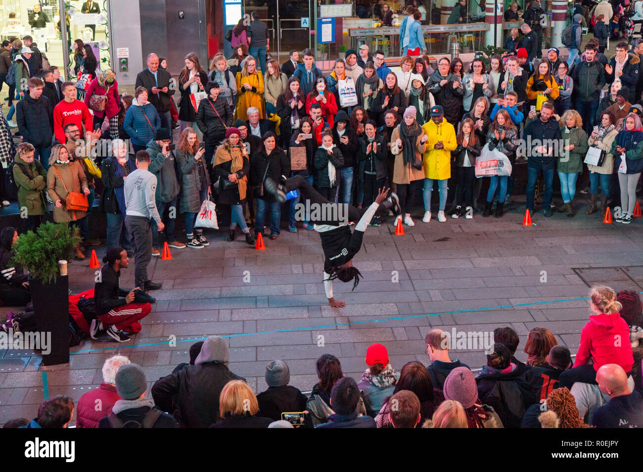Break dancers at Times Square, New York City, United States of America ...